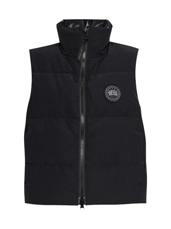 Canada Goose Padded Vest With High Neck And Logo Detail - Black