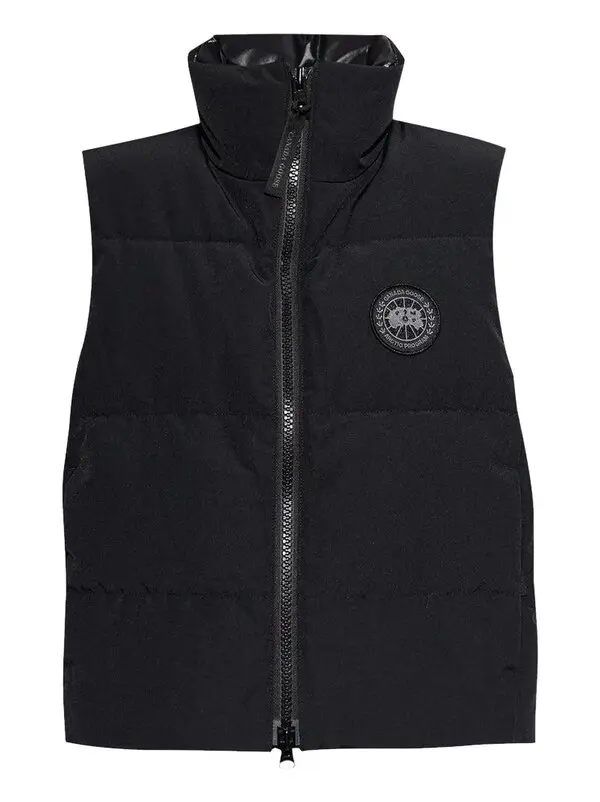 Canada Goose Padded Vest With High Neck And Logo Detail - Black