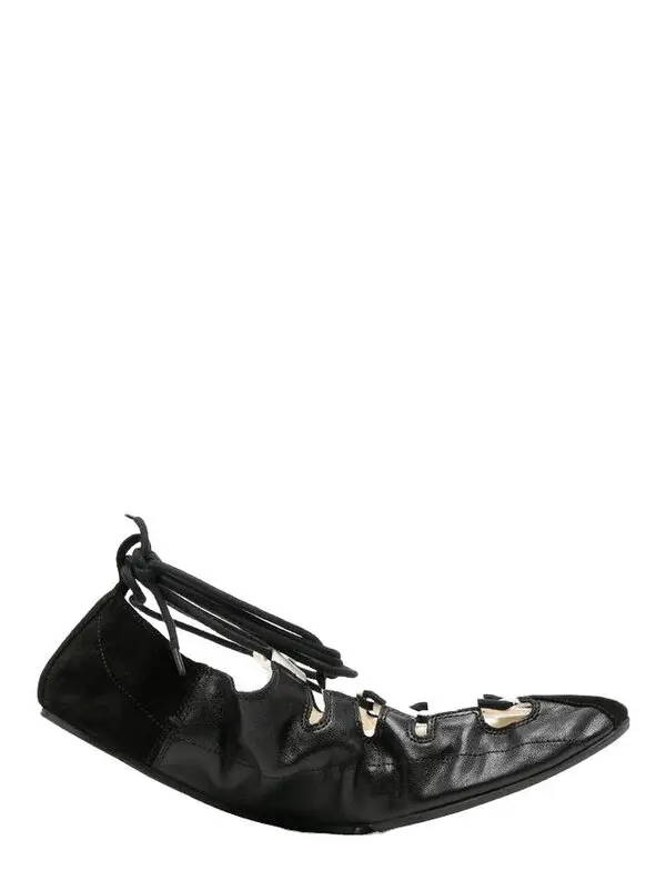 Alaïa Lace-up Ballet Flats - Black