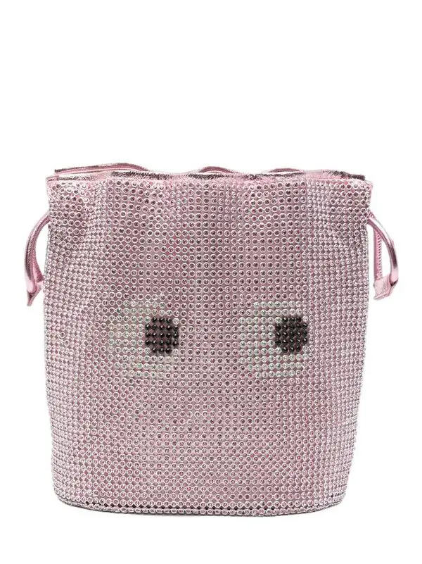 ANYA HINDMARCH Crystal Embellished Drawstring Bag - Pink