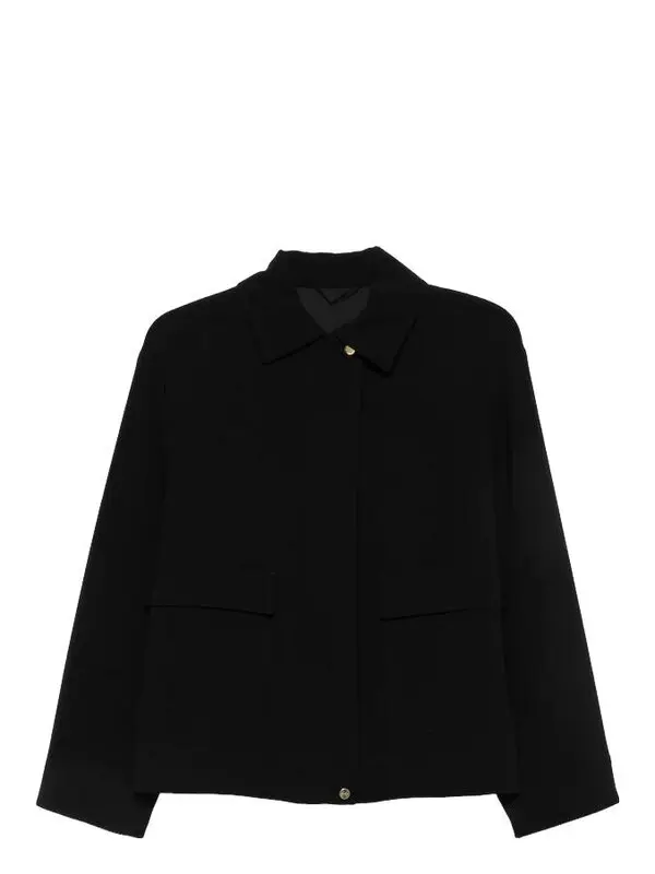Max Mara Oversized Jacket With Zip Fastening And Flap Pockets - Black