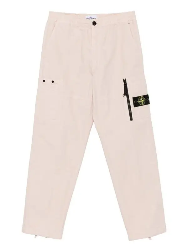 Stone Island Loose Fit Cotton Trousers - Pink
