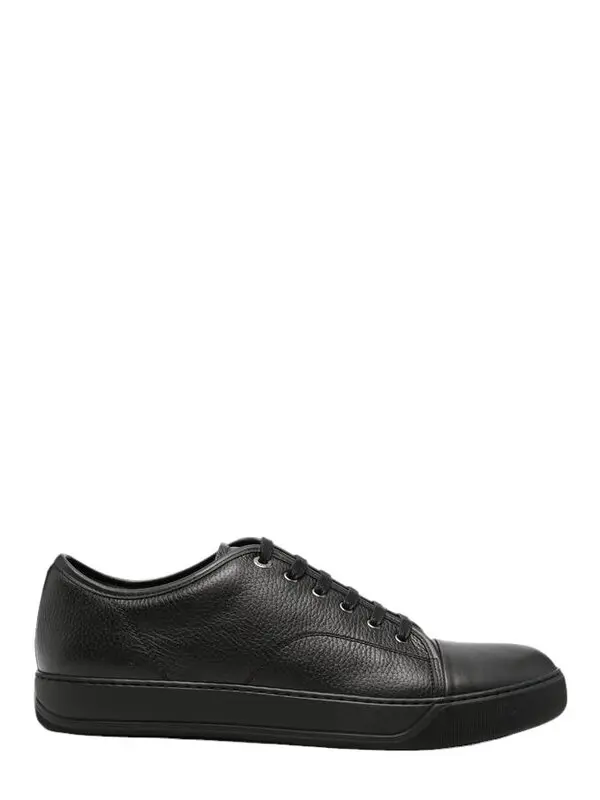 LANVIN Leather Lace-up Round Toe Low-top Trainers - Black