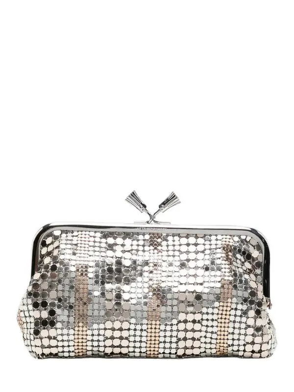 ANYA HINDMARCH Tone Sequin Embellished Clutch Bag - Silver