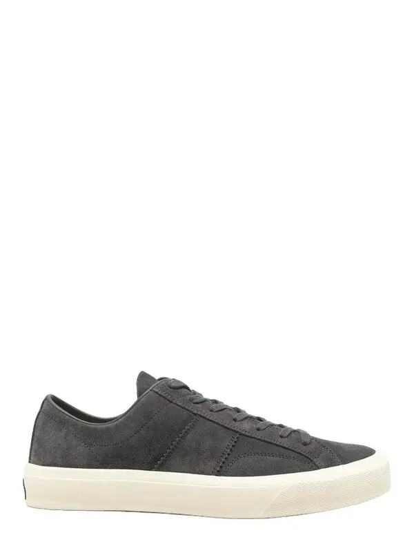 TOM FORD Grey Suede Lace-up Sneakers - Gray