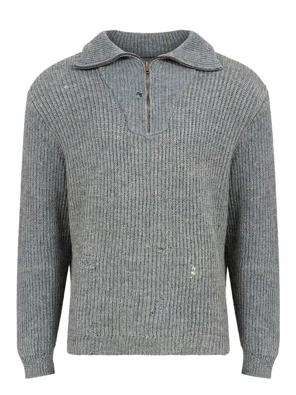 MAISON MARGIELA Distressed Knit Jumper - Gray