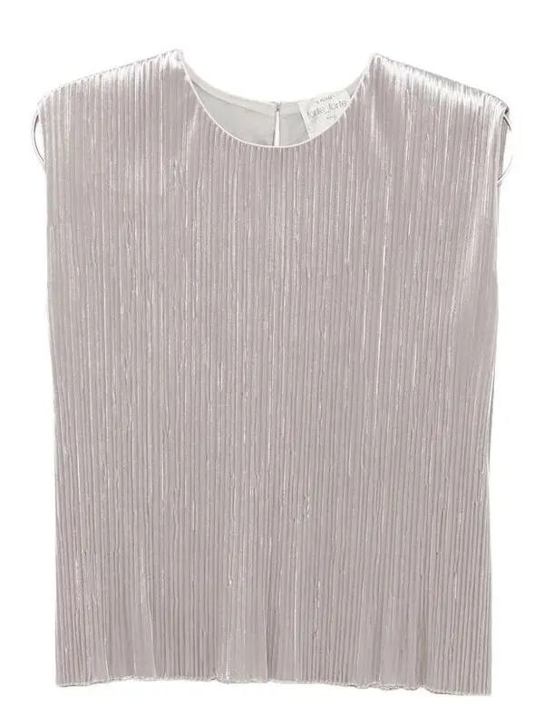 FORTE_FORTE Plissé Effect Sleeveless Top - Silver