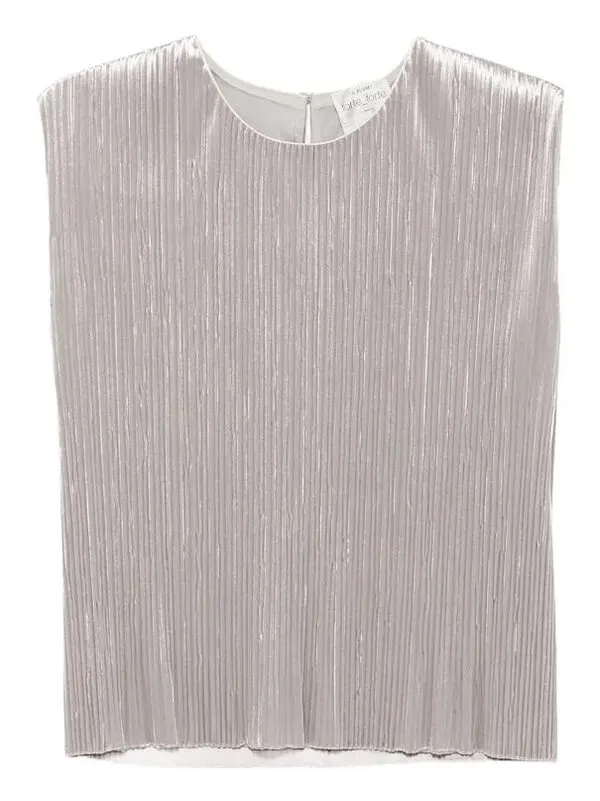 FORTE_FORTE Plissé Effect Sleeveless Top - Silver