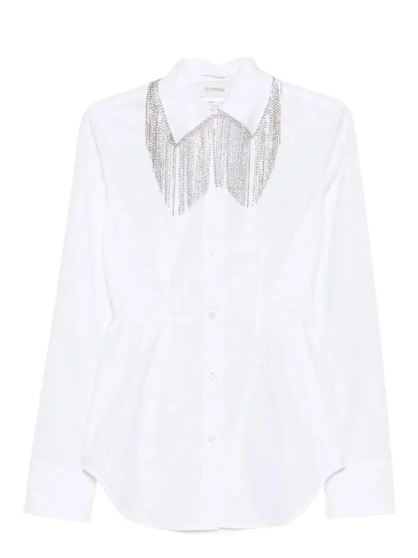 Sportmax Cotton Shirt With Crystal Embellishment - White