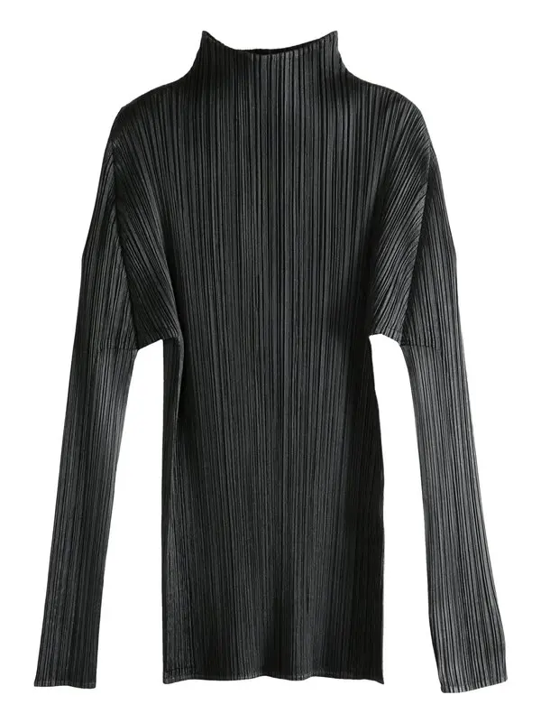 Issey Miyake Mock Neck Long-sleeved Top - Black