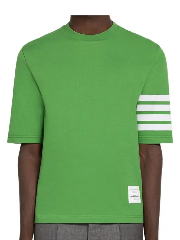 Thom Browne 4-bar Round-neck T-shirt - Green