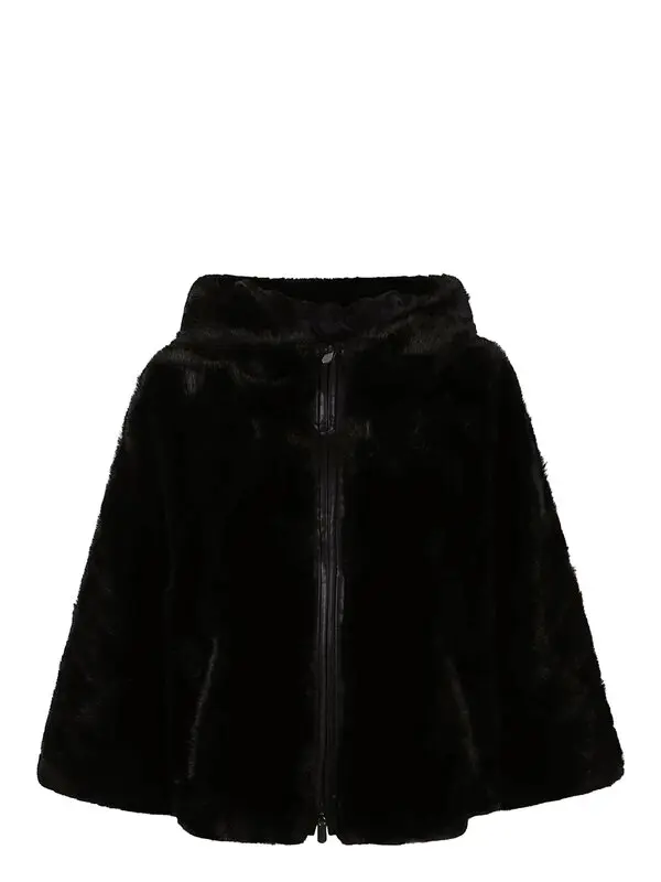 Pinko Faux Fur Hooded Jacket - Black