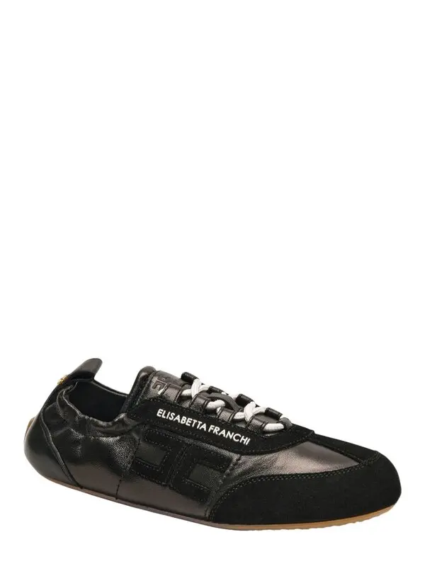 Elisabetta Franchi Patchwork Lace-up Sneakers - Black