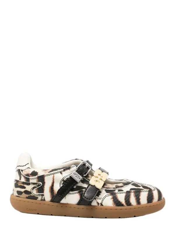 GANNI Zebra Print Ballet Flats - Multicolor