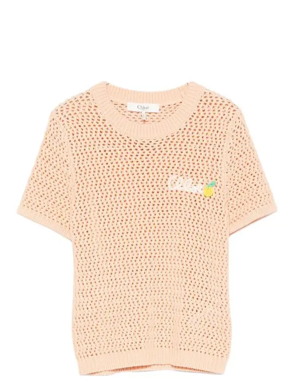 Chloé Crochet Knit Sweater With Fruit Motif - Multicolor