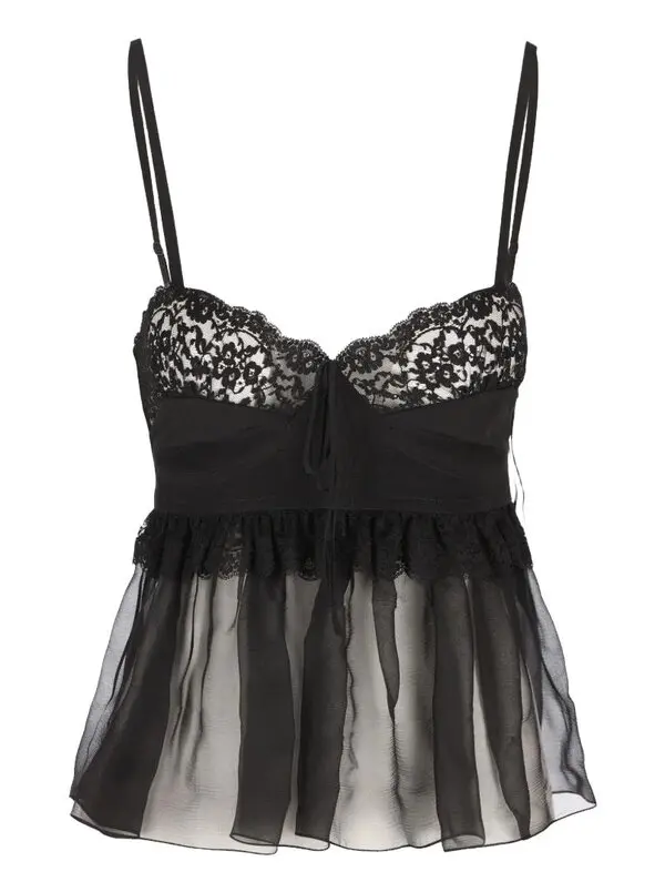 Chloé Black Silk Lingerie Top - Multicolor
