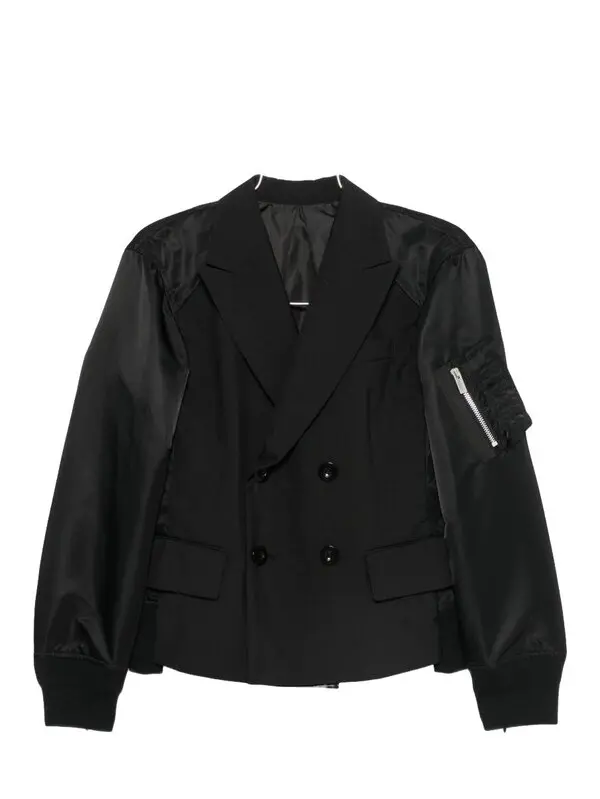 Sacai Double-breasted Jacket With Zip Pocket - Multicolor