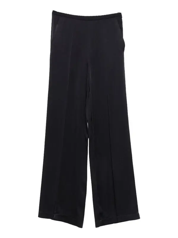 FORTE_FORTE High-waisted Satin Finish Trousers - Multicolor