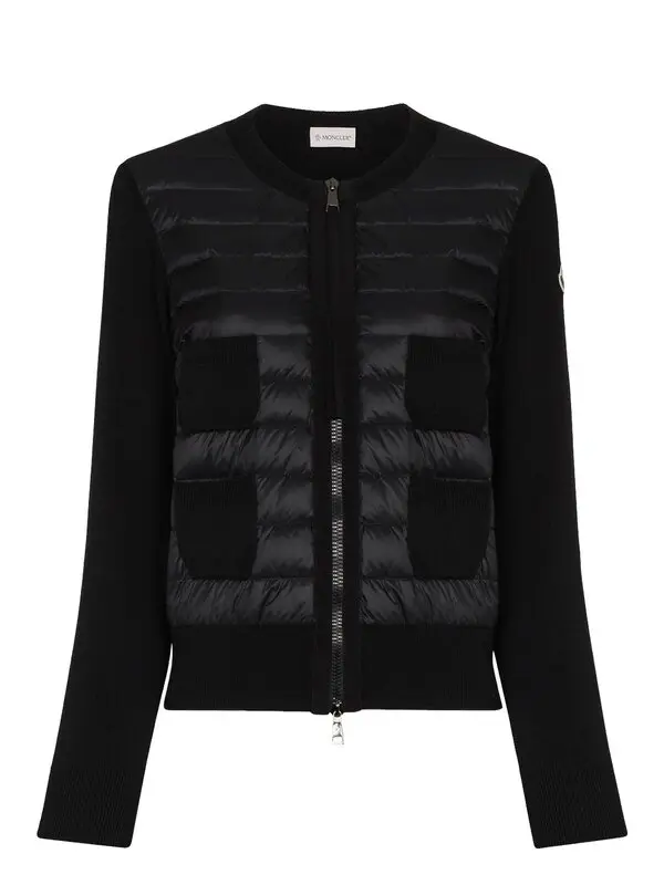 Moncler Wool And Nylon Padded Cardigan - Multicolor