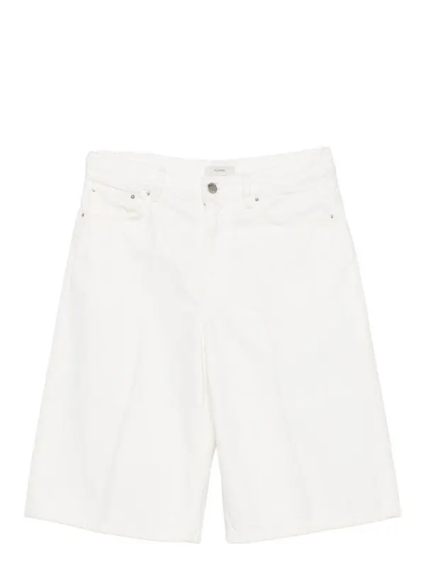 TOTEME Denim Cotton Bermuda Shorts - Multicolor