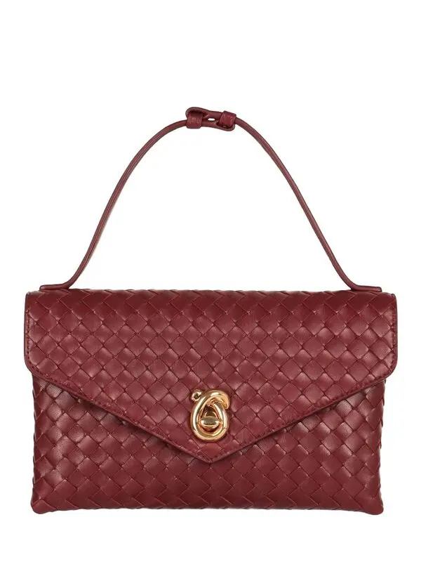 Bottega Veneta Knot Lock Woven Leather Clutch - Multicolor