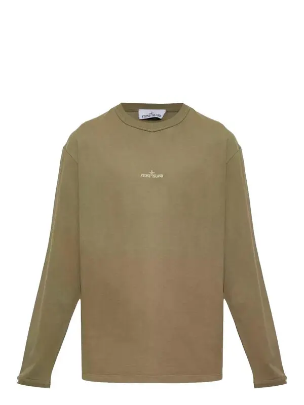 Stone Island Logo-print Long-sleeve T-shirt - Green