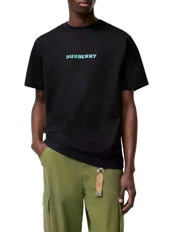 Burberry Heritage Logo Cotton T-shirt - Black