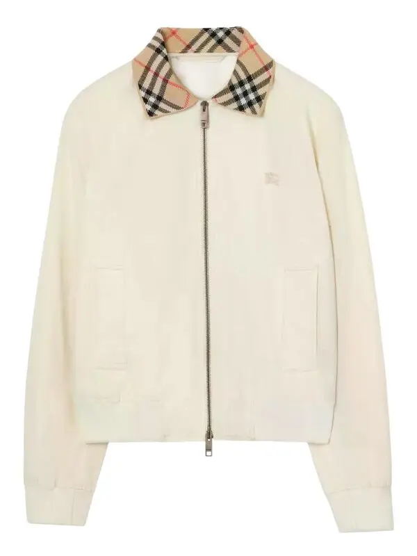 Burberry Cropped Tropical Gabardine Bomber Jacket - Neutrals