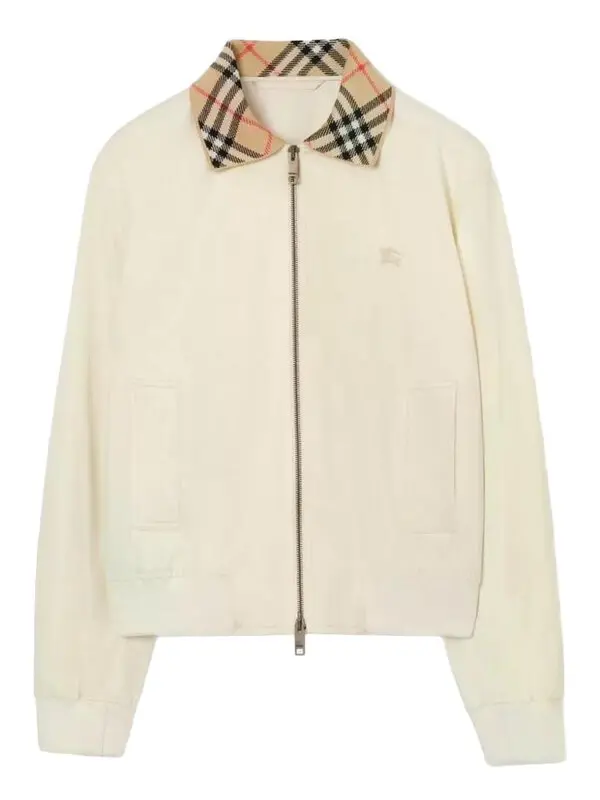 Burberry Cropped Tropical Gabardine Bomber Jacket - Neutrals