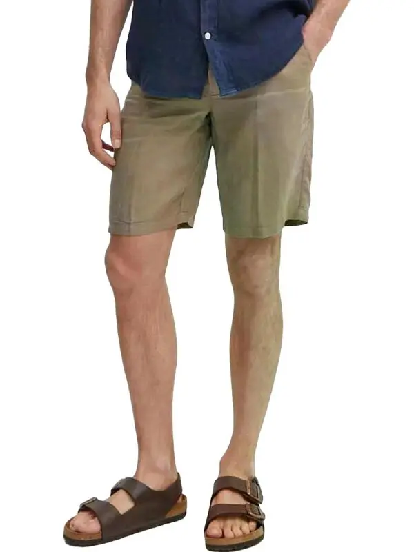 BENETTON Belt-loops Chino Shorts - Brown