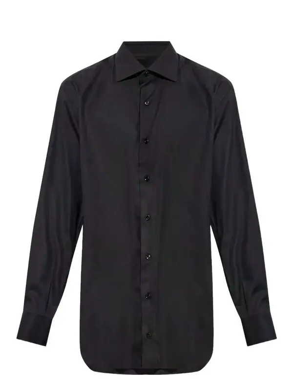 Brioni Long-sleeve Cotton Shirt - Black
