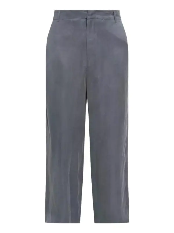 Giorgio Armani Flat-front Wide-leg Trousers - Grey