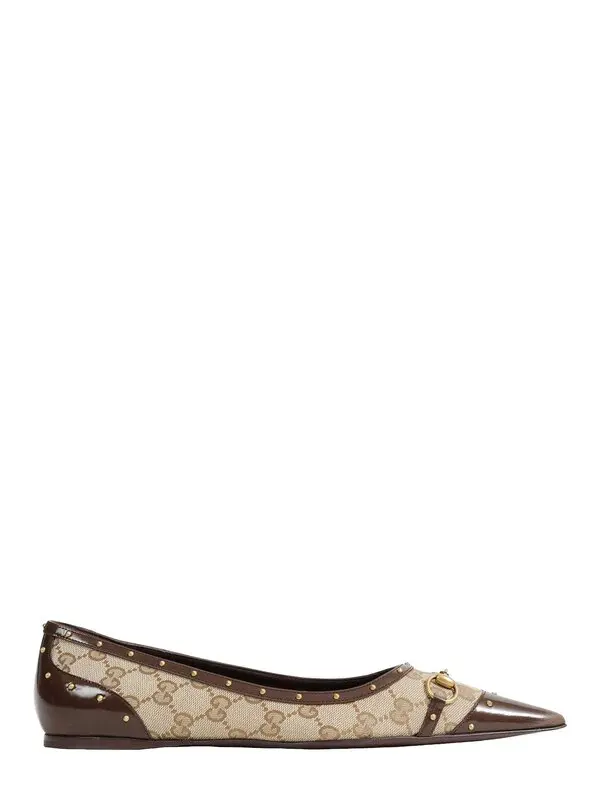 Gucci Savoy Ballerinas With Horsebit Detail - Beige
