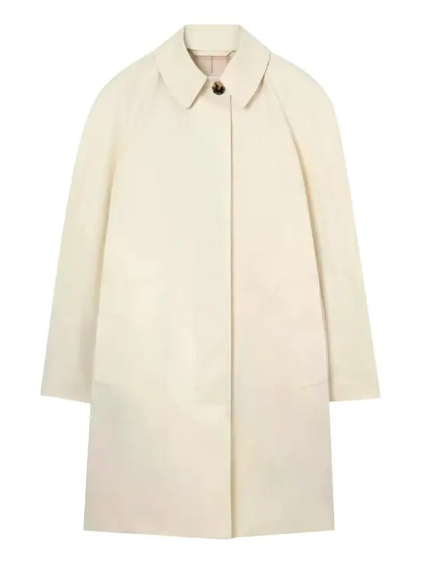 Burberry Mid-length Ruched Gabardine Car Coat - Neutrals