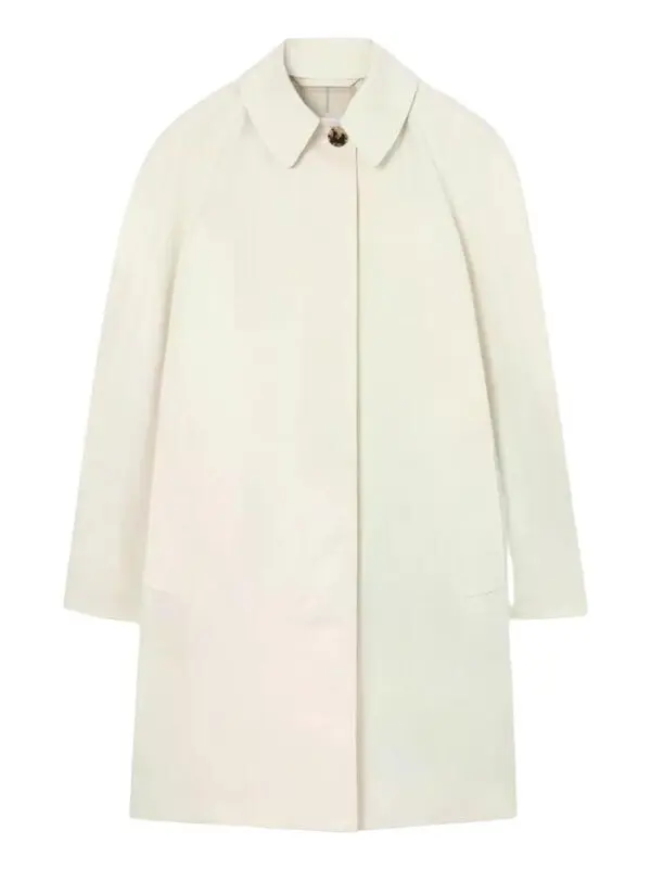 Burberry Mid-length Ruched Gabardine Car Coat - Neutrals