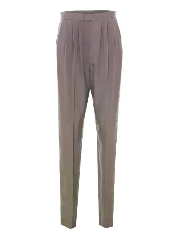 Saint Laurent Pleated Silk Trousers - Grey