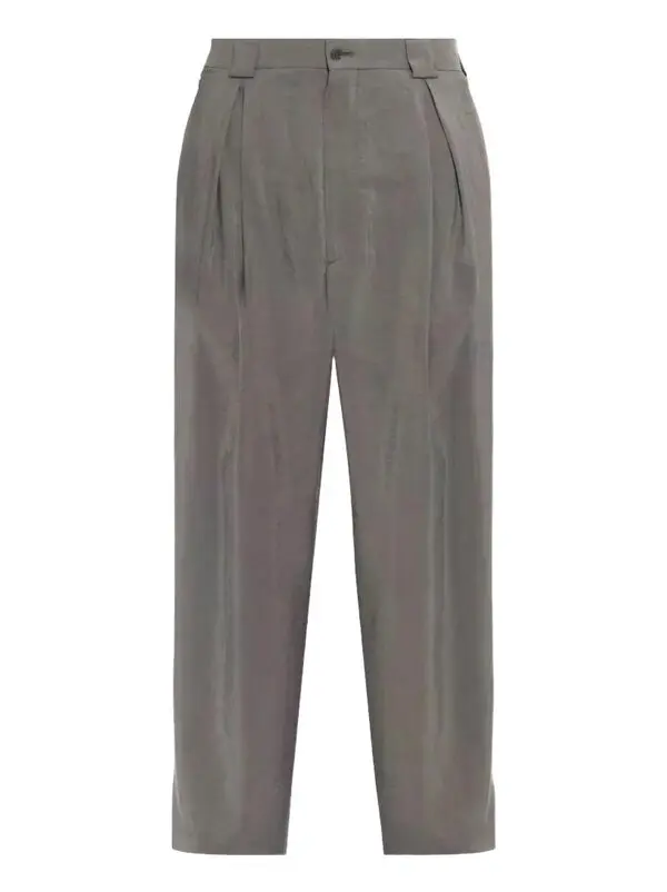 Giorgio Armani Pleated Straight-leg Trousers - Grey
