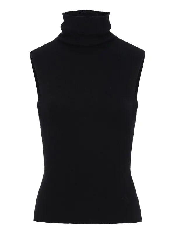 Magda Butrym Turtleneck Wool-cashmere Top - Black