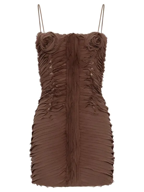 Magda Butrym Pleated Mini Dress - Neutral