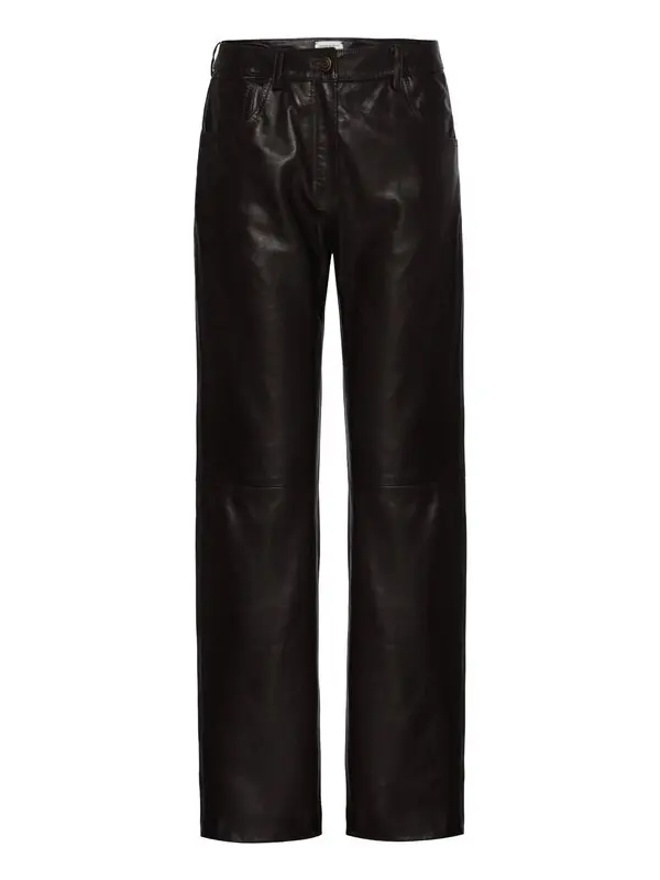 Magda Butrym Mid-rise Straight-leg Leather Pants - Brown