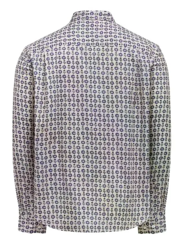 VOWELS Floral-detail Long-sleeve Shirt - White