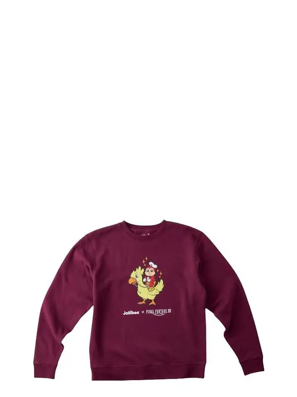 JOLLIBEE X Final Fantasy Xiv Chocobo Crewneck Sweatshirt - Maroon