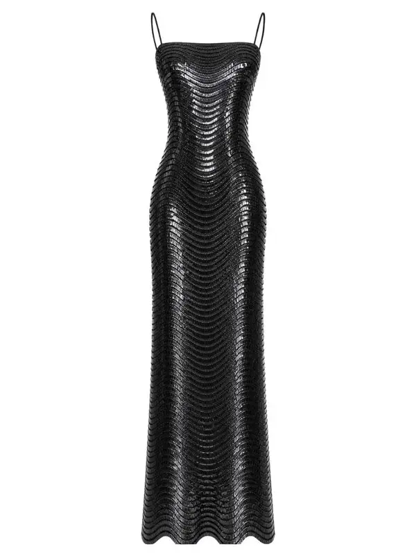 OSCARMORRIS Lola Venom Sequin Gown - Black