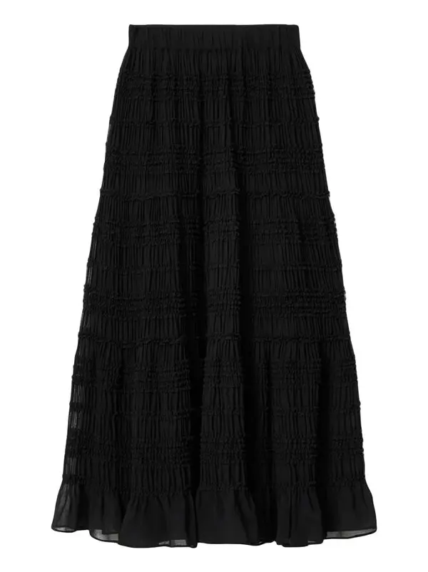 ALLSAINTS Shirred Lotus Maxi Skirt - Black