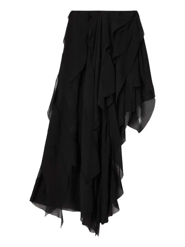 ALLSAINTS Asymmetric Ruffle Melody Skirt - Black