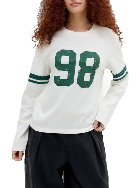 BDG URBAN OUTFITTERS Relaxed Graphic Long Sleeve T-shirt - White