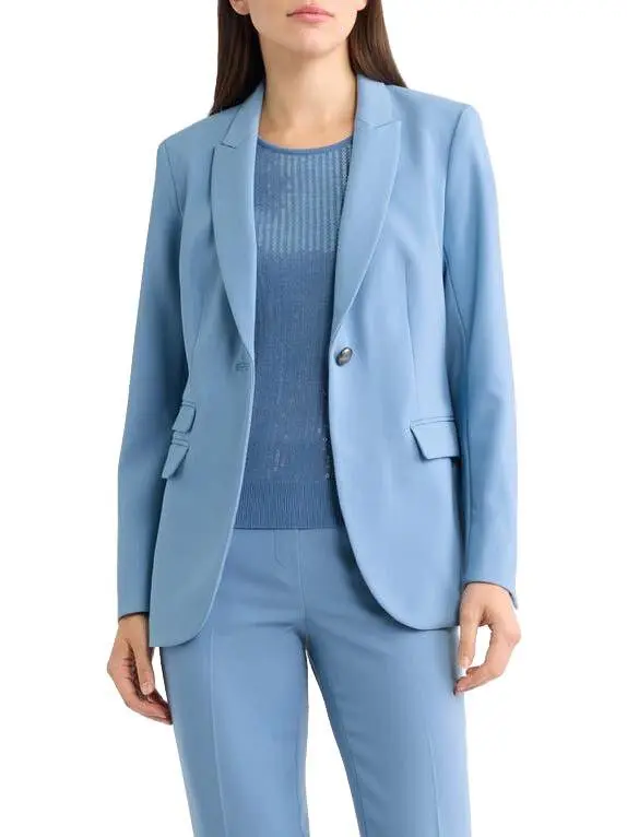 Anne Klein Triple Pocket One-button Blazer - Dutch Blue