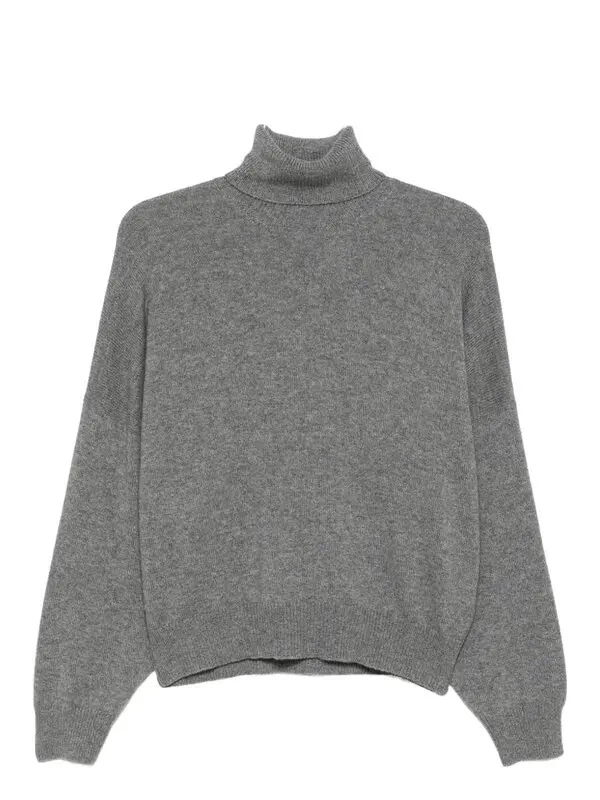 Brunello Cucinelli Grey Cashmere Turtle-neck Sweater - Multicolor