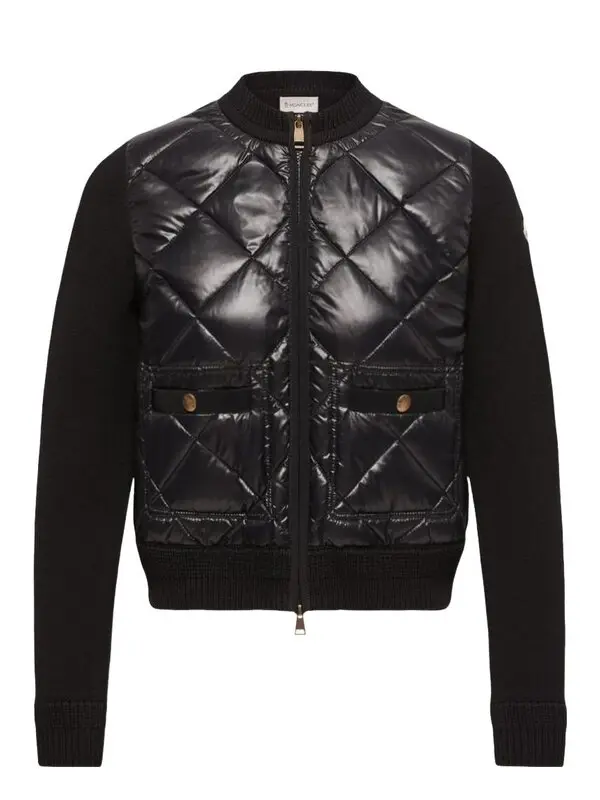 Moncler Wool And Nylon Padded Cardigan - Multicolor