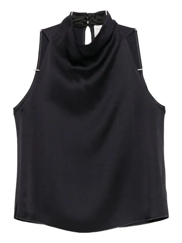 FORTE_FORTE Satin High Neck Sleeveless Top - Multicolor